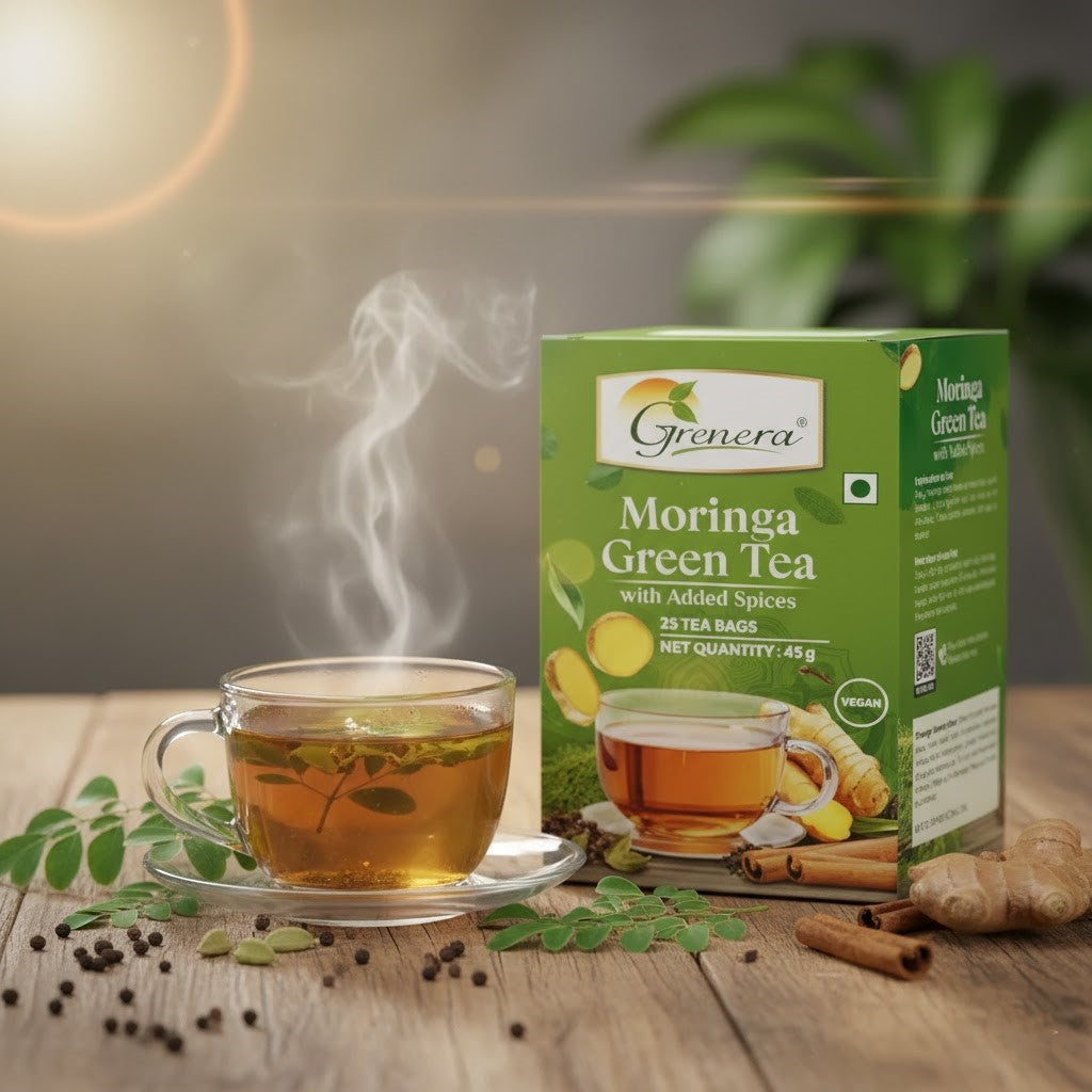 Moringa Green Tea with Spices | Benefits & FAQs – Grenera Organics ...